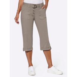 Caprihose Casual Looks Gr. 48, Normalgrößen, grau (taupe) Damen Hosen