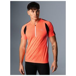 T-Shirt TRIGEMA "TRIGEMA Fahrradtrikot aus atmungsaktivem COOLMAX-Material" Gr. L, rot (powerred) Herren Shirts