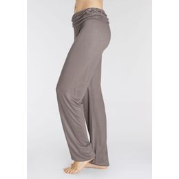 Haremshose Buffalo, Damen, Gr. 32/34, N-Gr, grau (taupe), Web, Obermaterial: 100% Viskose, unifarben, modisch, bequem lang, Hosen, mit gerafftem Umschlagbund