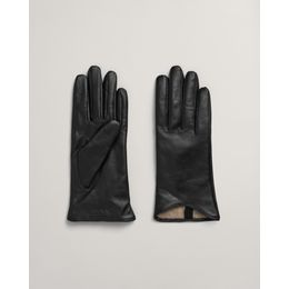 Lederhandschuhe Gant "LEATHER GLOVES" Gr. L, schwarz (black) Damen Handschuhe