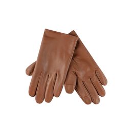 Lederhandschuhe BOSS Orange "Glove" Gr. 8,5, braun (medium brown 210) Damen Handschuhe mit Touch Tech Fingertips