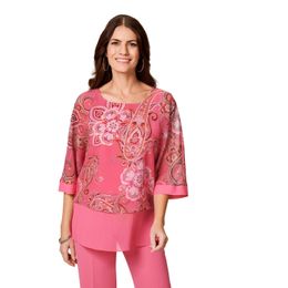 Shirtbluse HERMANN LANGE Collection "HERMANN Collection Blusenshirt Henni" Gr. 46, bunt (pink, multicolor) Damen Blusen