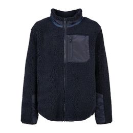 Winterjacke Urban Classics "Urban Classics Herren Boys Sherpa Jacket" Gr. 110/116, blau (midnightnavy) Jungen Jacken