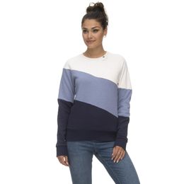 Sweater Ragwear "JOHANKA BLOCK" Gr. XS (34), bunt (stone blue) Damen Sweatshirts Crew Neck im Color-Blocking Design