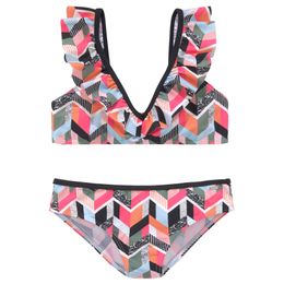 Bustier-Bikini Buffalo Gr. 134/140, N-Gr, pink (pink bedruckt) Kinder Bikini-Sets mit geometrischem Print