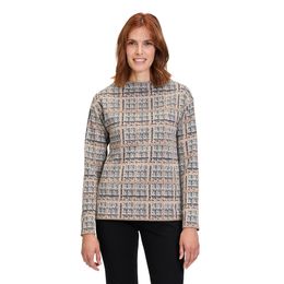 Sweatshirt Betty Barclay "Betty Barclay mit Kragen" Gr. 36, grau (grau, beige) Damen Sweatshirts Muster