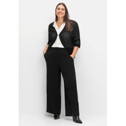 Anzughose sheego "Große Größen" Gr. 40, Normalgrößen, schwarz Damen Hosen High-Waist, im Curvy-Schnitt ELLA