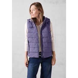 Steppweste Cecil, Damen, Gr. XL (44), lila (stormy violet), Stoff, 100% Polyester, unifarben, casual, gerade normal, ohne Ausschnitt, Westen, mit reflektierenden Details