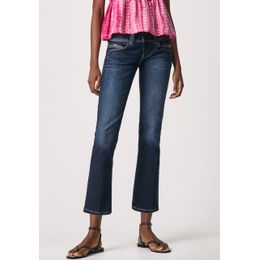 Straight-Jeans Pepe Jeans "VENUS" Gr. 30, Länge 34, blau (blue used) Damen Jeans mit Badge