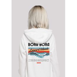 Kapuzenpullover F4NT4STIC "Bora Bora Leewards Island" Gr. L, weiß, Damen, Obermaterial: 65% Baumwolle, 35% Polyester, Pullover, Hoodie, Warm, Bequem