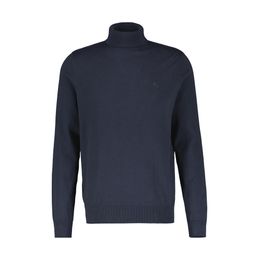 Rollkragenpullover Lerros "Lerros Rollkragen-Strickpullover" Gr. L, blau (classic navy) Herren Pullover