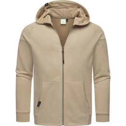 Kapuzensweatjacke Ragwear "Zenway" Gr. L (52), beige (sand) Herren Sweatjacken Basic Sweatjacke mit Kapuze