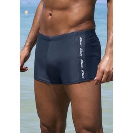 Boxer-Badehose s.Oliver Gr. 6, N-Gr, blau (marine) Herren Badehosen mit Markenschriftzügen