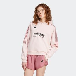 Kapuzensweatshirt adidas Sportswear "W TIRO FL HD" Gr. S, rosa (sandy pink / preloved crimson) Damen Sweatshirts