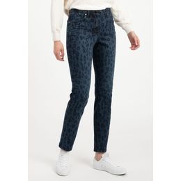 5-Pocket-Jeans Recover Pants "Anabel" Gr. 34, Normalgrößen, blau (dark blue) Damen Jeans mit ausgefallenem Verschluss zwei Knöpfen