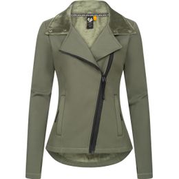 Sweatjacke Ragwear "Saskie" Gr. L (40), grün (olivgrün) Damen Sweatjacken Modische Kapuzenjacke mit kuschlig weichem Innenfutter