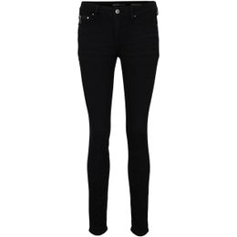 Skinny-fit-Jeans Tom Tailor Denim "JONA" Gr. 30, Länge 32, schwarz (clean dark stone black denim) Damen Jeans