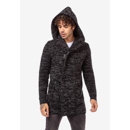 RED BRIDGE Strickjacke REDBRIDGE "Rugby" Gr. L, schwarz Herren Strickjacken mit verschließbaren Taschen