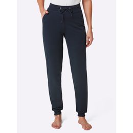 Jerseyhose Hajo Gr. 40/42, Normalgrößen, blau (marine) Damen Hosen