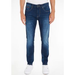 Tapered-fit-Jeans Tommy Jeans "SLIM TAPERED AUSTIN" Gr. 31, Länge 36, blau (aspen dunkelblau), Herren, Obermaterial: 98% Baumwolle, 2% Elasthan, Jeans