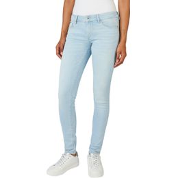 Skinny-fit-Jeans Pepe Jeans "SOHO" Gr. 25, Länge 32, blau (hell) Damen Jeans im 5-Pocket-Stil mit 1-Knopf Bund und Stretch-Anteil