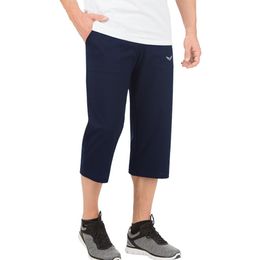 Jerseyhose TRIGEMA "TRIGEMA 3/4 Freizeithose" Gr. 4XL, US-Größen, blau (navy) Herren Hosen