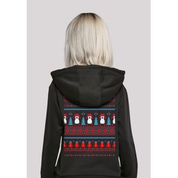 Kapuzenpullover F4NT4STIC "Christmas Weihnachten Pinguin", Damen, Gr. L, schwarz, Obermaterial: 65% Baumwolle, 35% Polyester, relaxed fit, Pullover Kapuzenpullover, Premium Qualität, Weihnachten, Geschenk