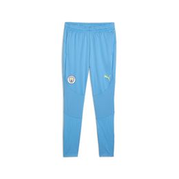 Sporthose Puma "Manchester City Trainingshose Herren" Gr. L, Normalgrößen, blau (magic blau gelb glow), Herren, Obermaterial: 100% Polyester; Taschenfutter: 100% Polyester; Einsatz: 100% Polyester, colorblocking, Hosen