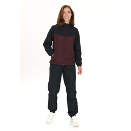 Sportanzug CRUZ "Melody" Gr. 36, bunt (schwarz, dunkelrot), Damen, 100% Polyester, mehrfarbig, Sportanzüge Trainingsanzug Freizeitanzug Homewear-Set, in sportlichem Design