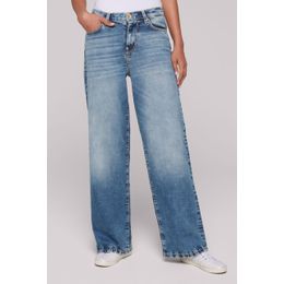 Regular-fit-Jeans SOCCX Gr. 26, Normalgrößen, blau Damen Jeans mit breiten Nähten