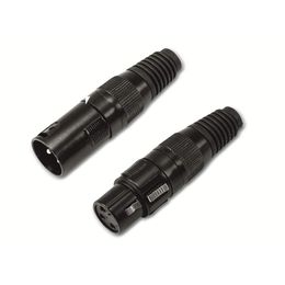 Omnitronic XLR-Buchse/Stecker Set 3-polig, schwarzes Geh&auml;use, 10 St&uuml;ck
