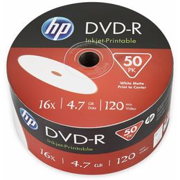 HP DVD-R 4.7GB, 120Min, 16x, Bulk-Pack, 50 CDs, bedruckbar