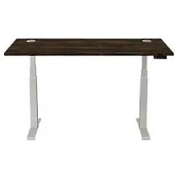 Fellowes Cambio Elektrisch Höhenverstellbar Sitz-Stehschreibtisch Rechteckig Walnuss T-Fuß 1.699 (B) x 649 (T) x 1.305 (H) mm MDF (Mitteldichte Faserplatte), PVC (Polyvinylchlorid), Stahl
