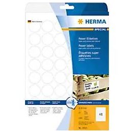 Herma Power Etiketten 10915 Weiß Rund 1200 Etiketten pro Packung