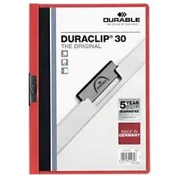 Durable Duraclip Klemmmappe 30 Blatt DIN A4 Rot