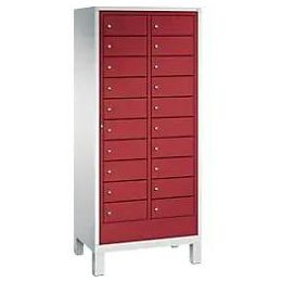 C+P S 3000 Evolo Metall Schließfach 21 Türen Zylinderschloss 810 x 500 x 1.850 mm Lichtgrau 48060-210 S10026