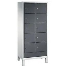 C+P S 3000 Evolo Metall Schließfach 11 Türen Zylinderschloss 810 x 500 x 1.850 mm Lichtgrau 48060-205 S10146