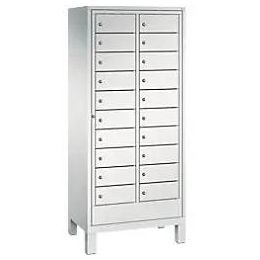 C+P S 3000 Evolo Metall Schließfach 21 Türen Zylinderschloss 810 x 500 x 1.850 mm Lichtgrau 48060-210 S10000