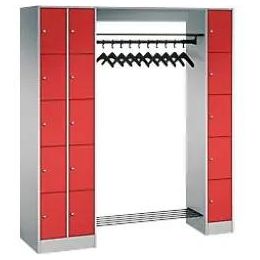 C+P Serie 8070 Metall Schließfach 15 Türen Zylinderschloss 2.100 x 480 x 1.950 mm Weiß
