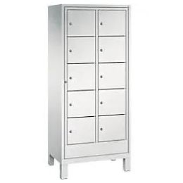 C+P S 3000 Evolo Metall Schließfach 11 Türen Zylinderschloss 810 x 500 x 1.850 mm Lichtgrau 48060-205 S10004