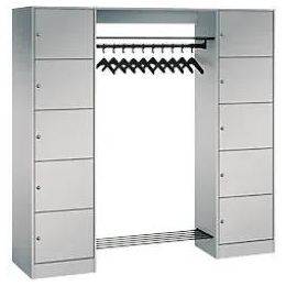 C+P Serie 8070 Metall Schließfach 10 Türen Zylinderschloss 1.870 x 480 x 1.950 mm Grau