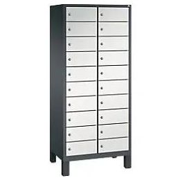 C+P S 3000 Evolo Metall Schließfach 20 Türen Zylinderschloss 810 x 500 x 1.850 mm Schwarz 48010-2210 S10033