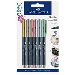 Faber-Castell Metallics Permanentmarker Mittel Rundspitze - 1,5 mm Farbig sortiert 4 Stück