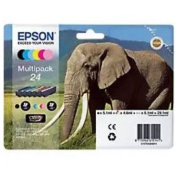 Epson 24 Original Tintenpatrone C13T24284011 Schwarz, Cyan, Hellcyan, Hellmagenta, Magenta, Gelb Multipack 6 Stück