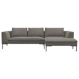 Ecksofa FLEXLUX "Loano" Sofas Gr. B/H/T: 298cm x 86cm x 169cm, Struktur, Chaiselongue rechts, braun (taupe brown) modernes Sofa, frei im Raum stellbar, lose Kissen, Kaltschaum Sitz