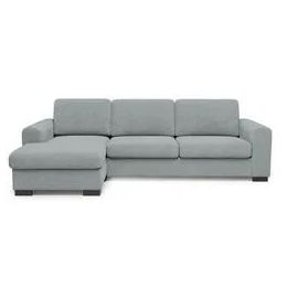 Ecksofa Home Affaire "Laffrey, L-Form" Sofas Gr. B/H/T: 266cm x 82cm x 159cm, Struktur, Recamiere links, grau (light grey) große Vielfalt an Kombinationen, auch in Lederoptik erhältlich