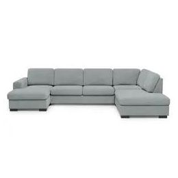 Wohnlandschaft Home Affaire "Laffrey" Sofas Gr. B/H/T: 340 cm x 82 cm x 220 cm, Struktur, Recamiere links, grau (light grey) große Vielfalt an Kombinationen, auch in Lederoptik erhältlich