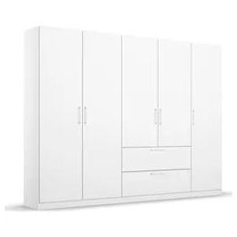 Drehtürenschrank Rauch "Kleiderschrank Schrank Garderobe Wäscheschrank CHALLENGER" Schränke Gr. B/H/T: 226,0 cm x 197,0 cm x 54,0 cm, 5 St., weiß (alpinweiß) mit Spiegeltüren und geräumigen Schubladen MADE IN GERMANY