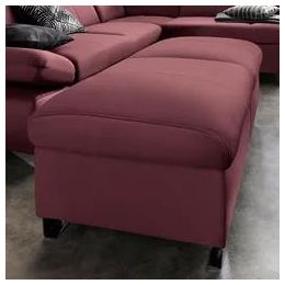 Hocker exxpo - SOFA FASHION "Happy" Gr. B/H/T: 140cm x 44cm x 67cm, Naturleder MADRAS-Kunstleder SOFTLUX, rot (bordeaux) Polsterhocker Hocker