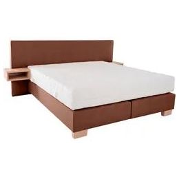 Boxspringbett Alina "Daria" Komplettbetten Gr. Microfaser GDU, Liegefläche B/L: 180 cm x 200 cm, Gewicht bis: 80 kg + 80 kg H2 + H2, 7-Zonen-Tonnentaschen-Federkern-Partnermatratze, braun (nussbraun gdu 24) Boxspringbett integrierte Nachttische und Matratze, unterschiedliche Ausführungen